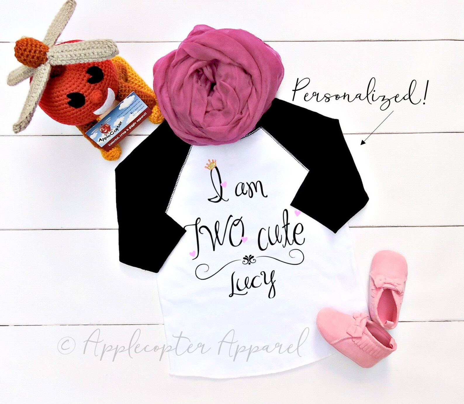 I Am Two Cute Girls 2nd Birthday Party Shirt Two Cute | Etsy