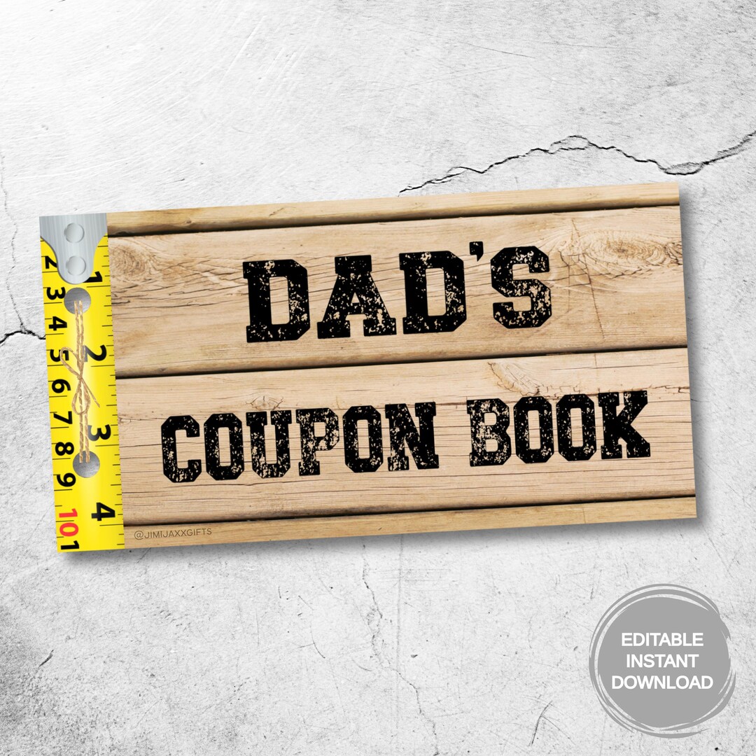 Fathers Day Coupon Book Template Download, Dad Token Vouchers, Birthday ...