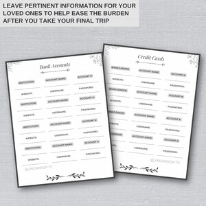 After I Die Digital Checklist, End of Life Journal Printable Fillable ...