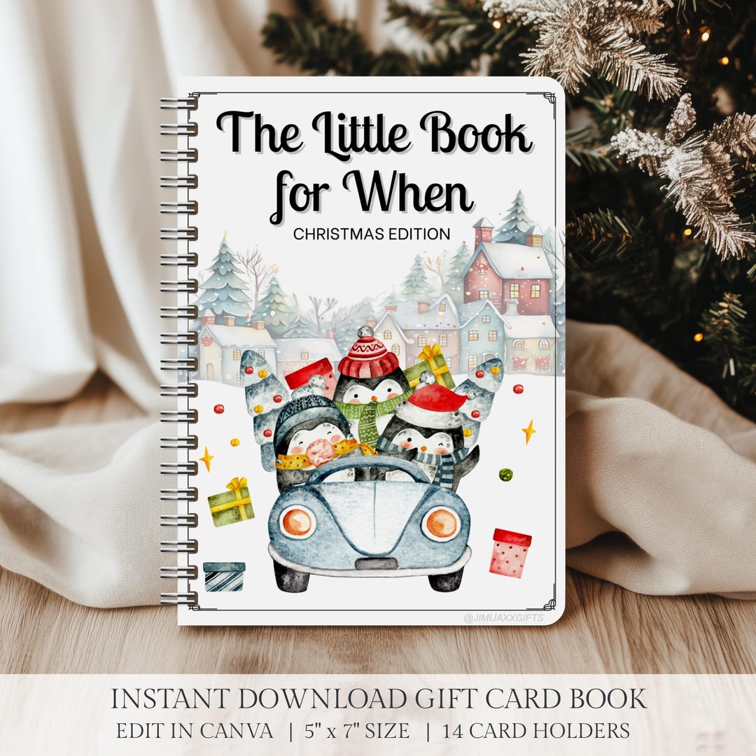 Christmas Penguins Gift Card Book, DIY Christmas Gift for Adult Kids ...