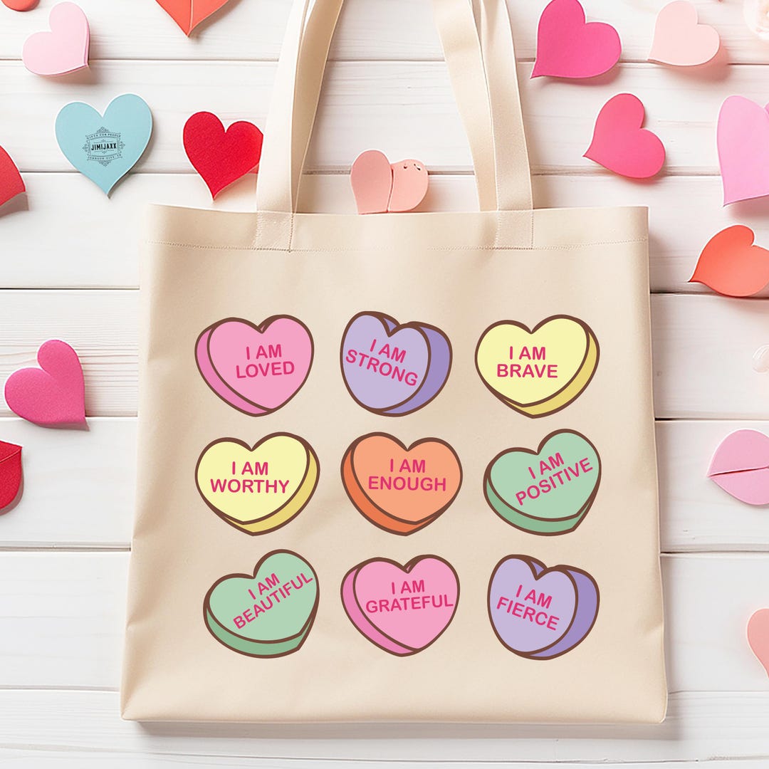 Positive Affirmation Candy Hearts PNG: “I Am Loved,” “I Am Enough ...