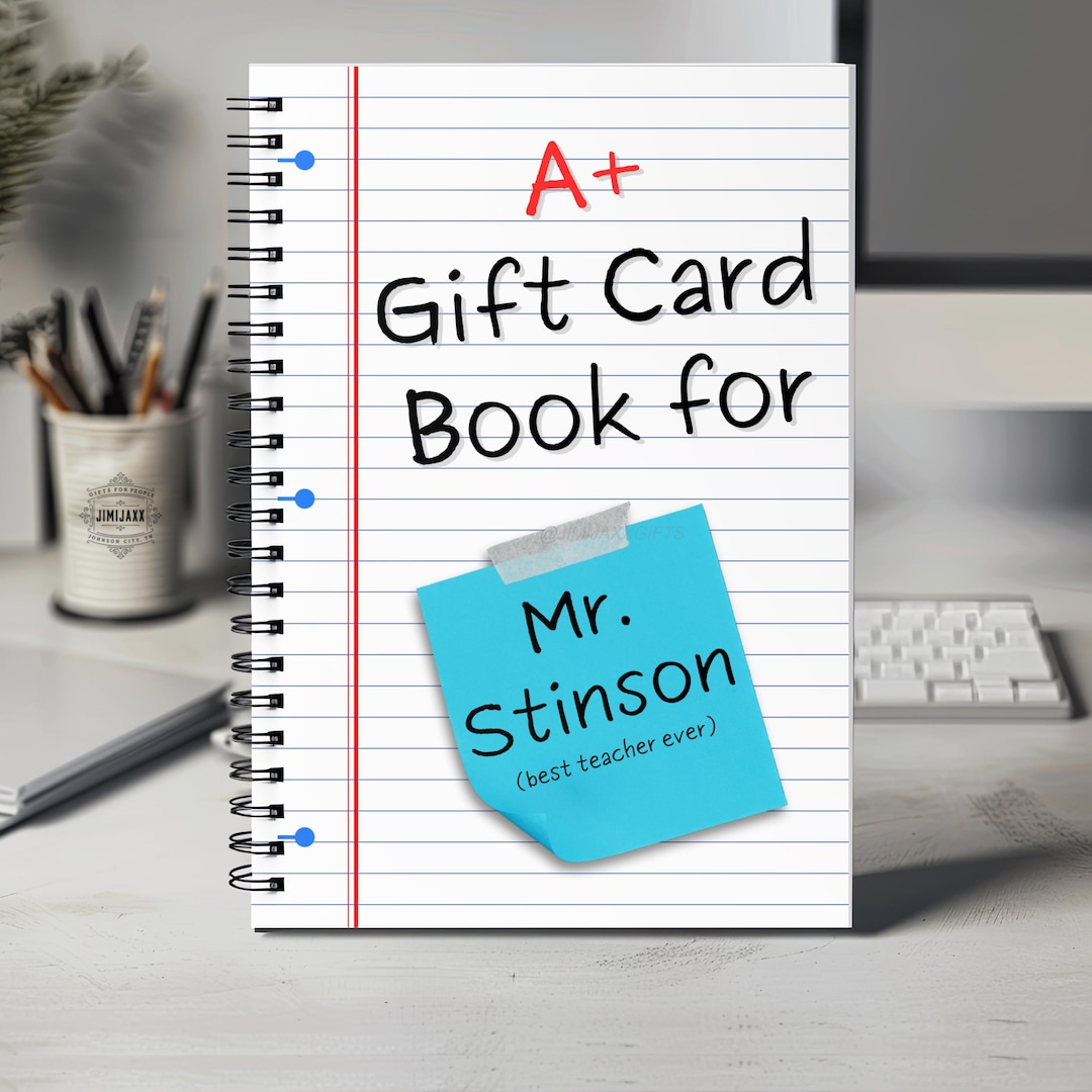 End of School Year Teacher Appreciation Gift Card Book Editable ...