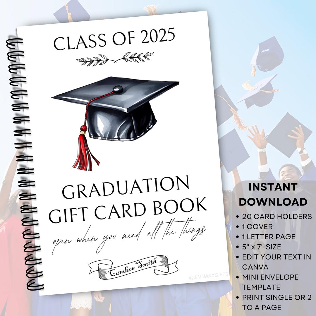 Personalized High School College Graduate Gift Card Book EDITABLE ...