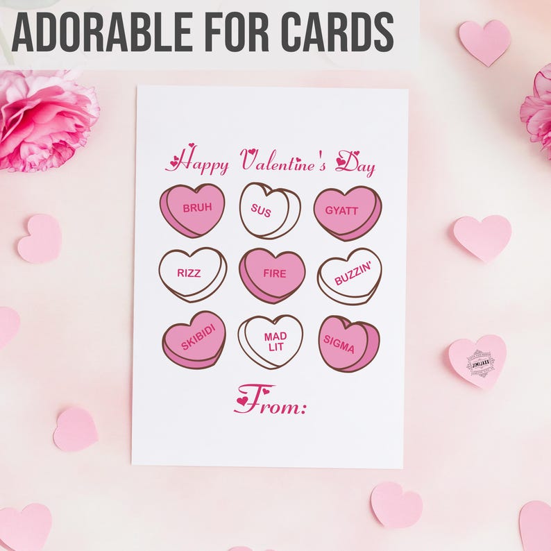 Valentine Candy Hearts PNG SVG: Digital Download, Add Your Text, Edit ...