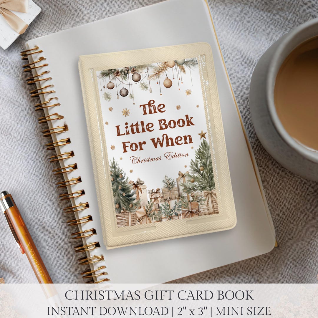 Christmas Gift Card Book Printable Instant Download, Mini Size 2x3, 14 ...