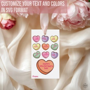 Valentine Candy Hearts PNG SVG: Digital Download, Add Your Text, Edit ...