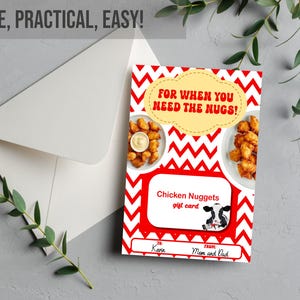 Chicken Nuggets Fast Food Gift Card Holder Printable, Chicken Sandwich ...