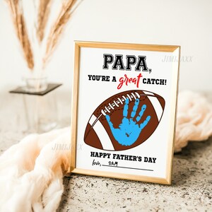 Football Themed Fathers Day Card, Fathers Day Printables, Handprint Art ...