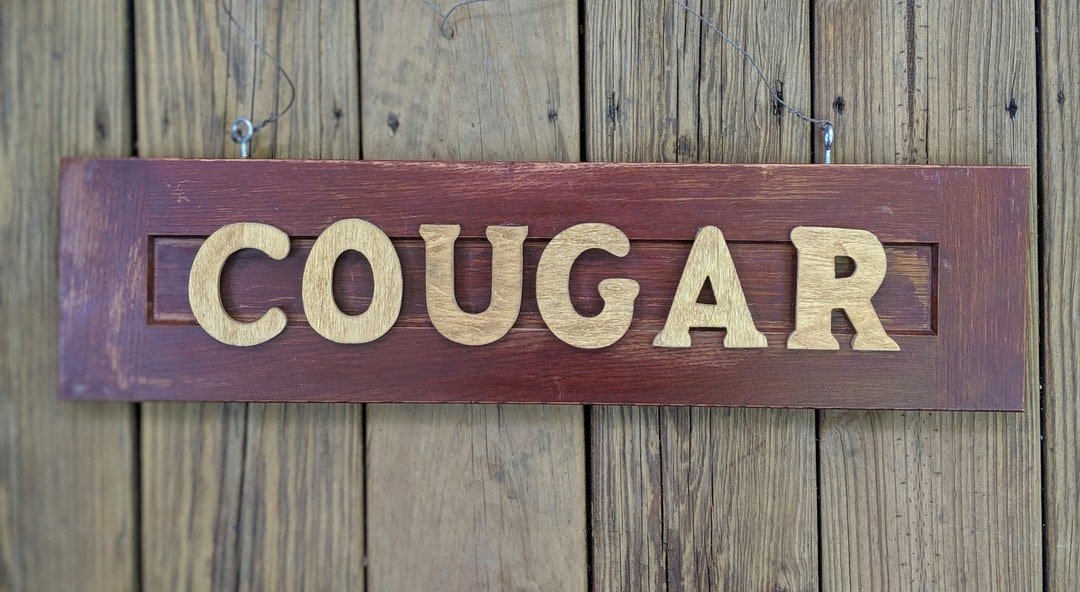 Up-cycled Wood Cougar Sign - Etsy