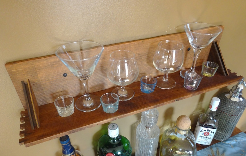 Reclaimed Wood Shot Glass Display Shelf One of A Kind Home | Etsy