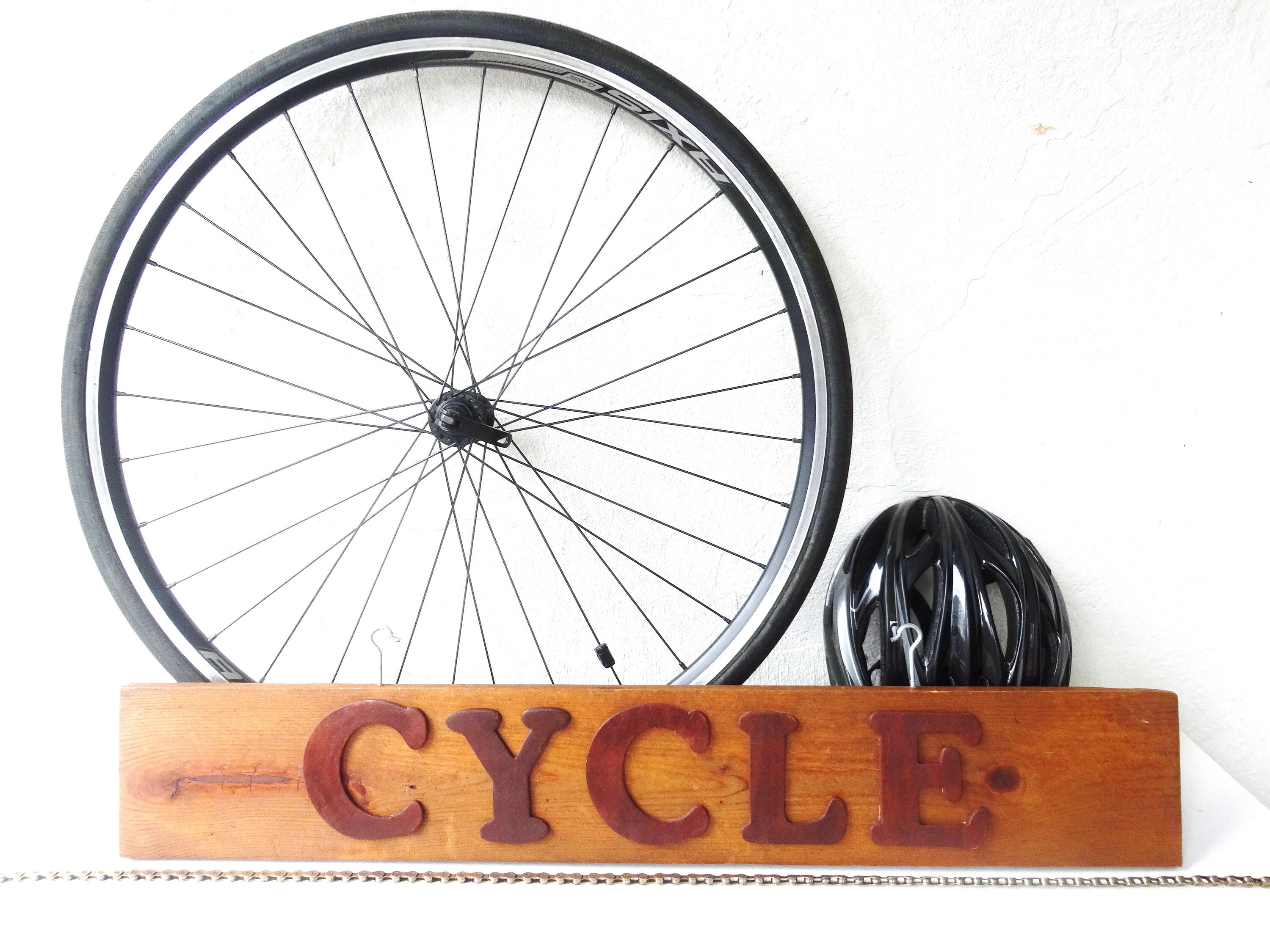 Cycle Sign Made from Reclaimed Wood | Etsy