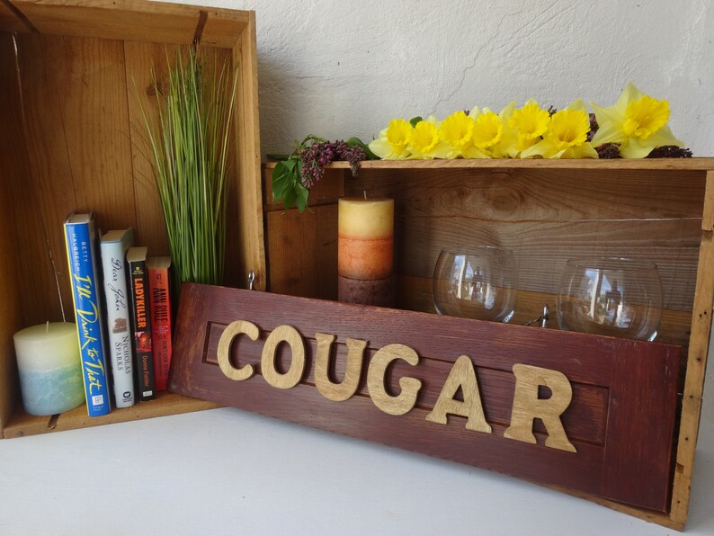 Up-cycled Wood Cougar Sign - Etsy