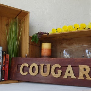 Up-cycled Wood Cougar Sign - Etsy