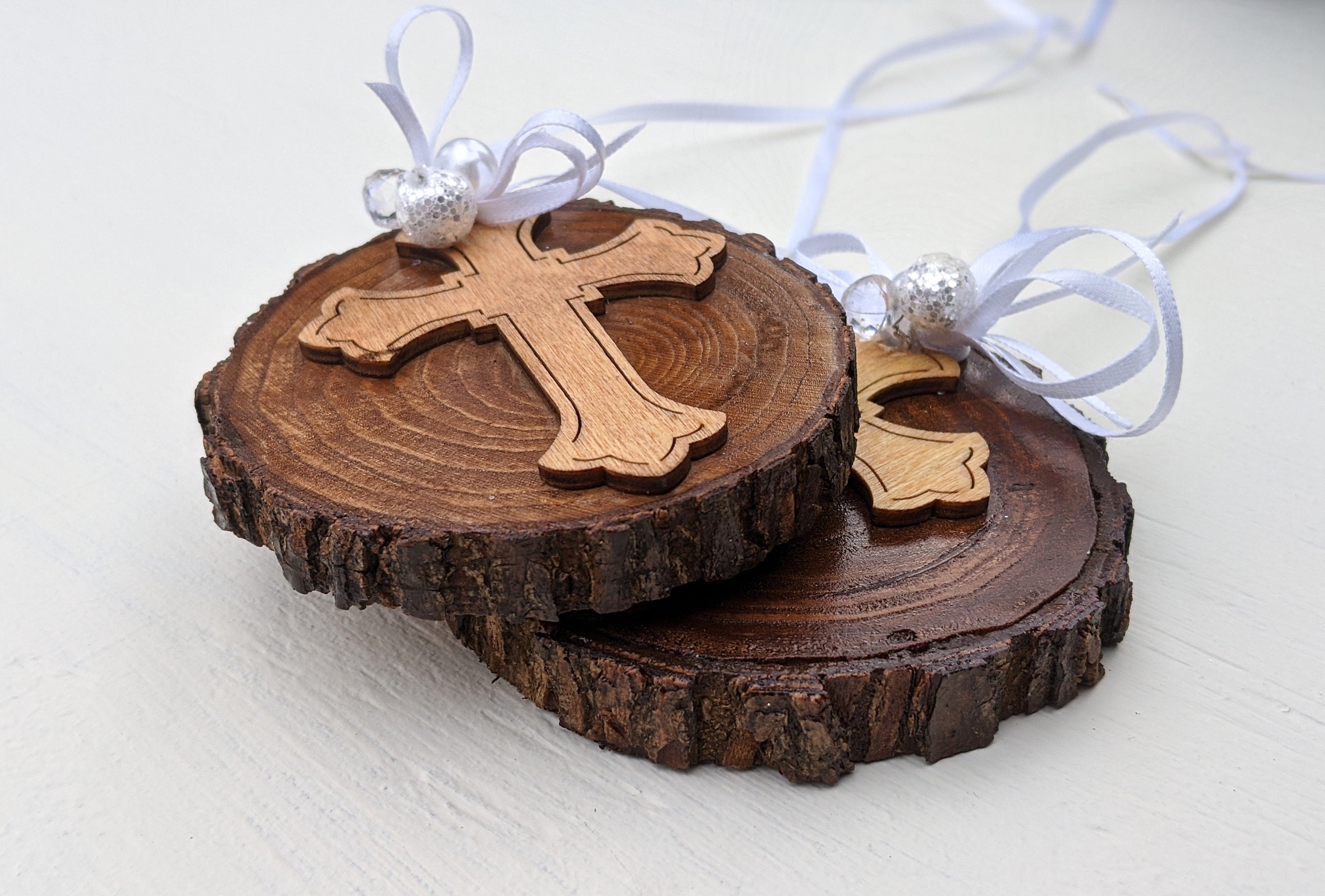 Crucifix Christmas Ornaments Set of Two | Etsy