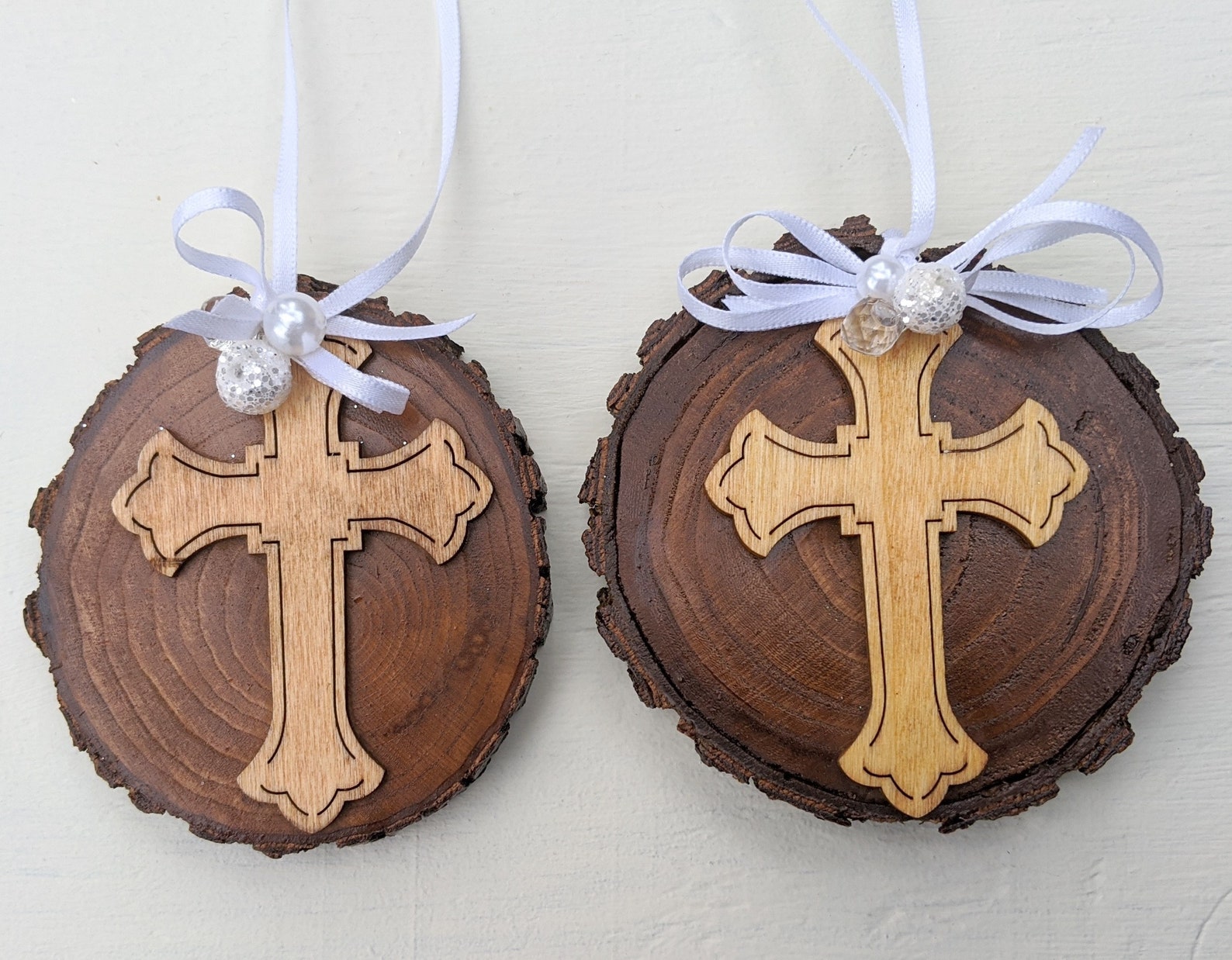 Crucifix Christmas Ornaments Set of Two | Etsy
