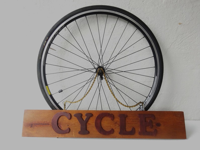 Cycle Sign Made From Reclaimed Wood - Etsy