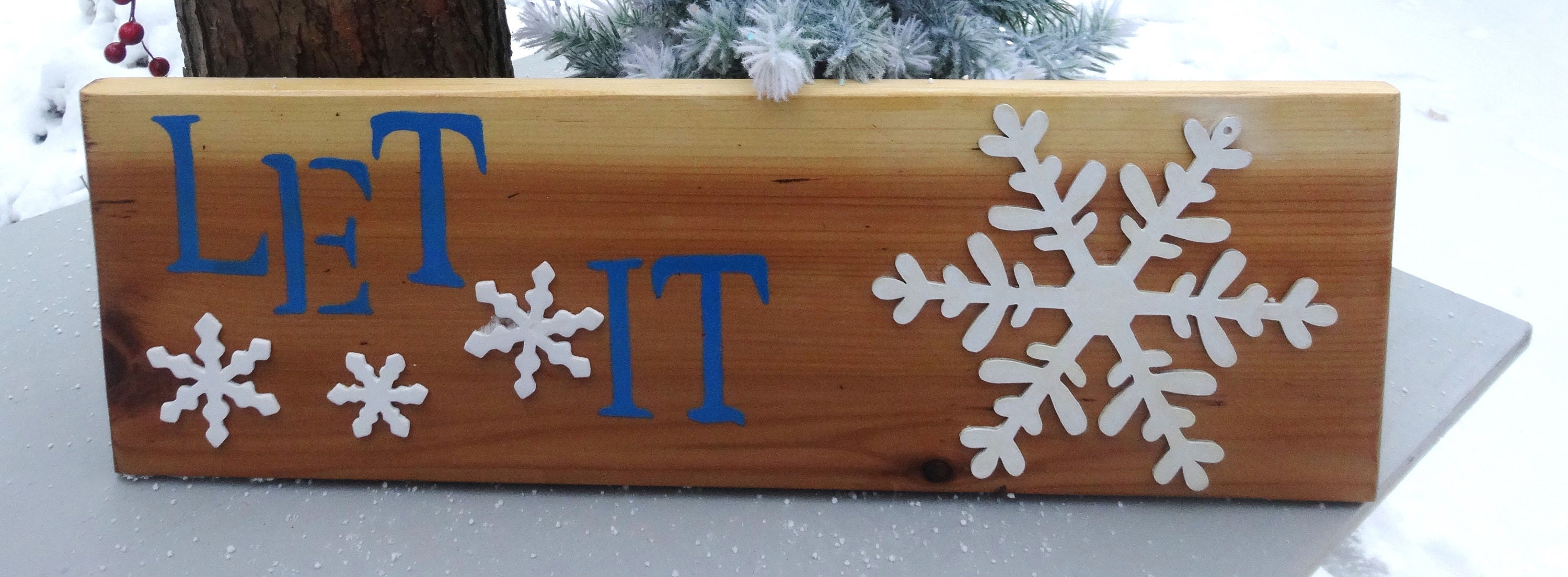 Let It Snow Sign Winter or Holiday Farmhouse Decor | Etsy