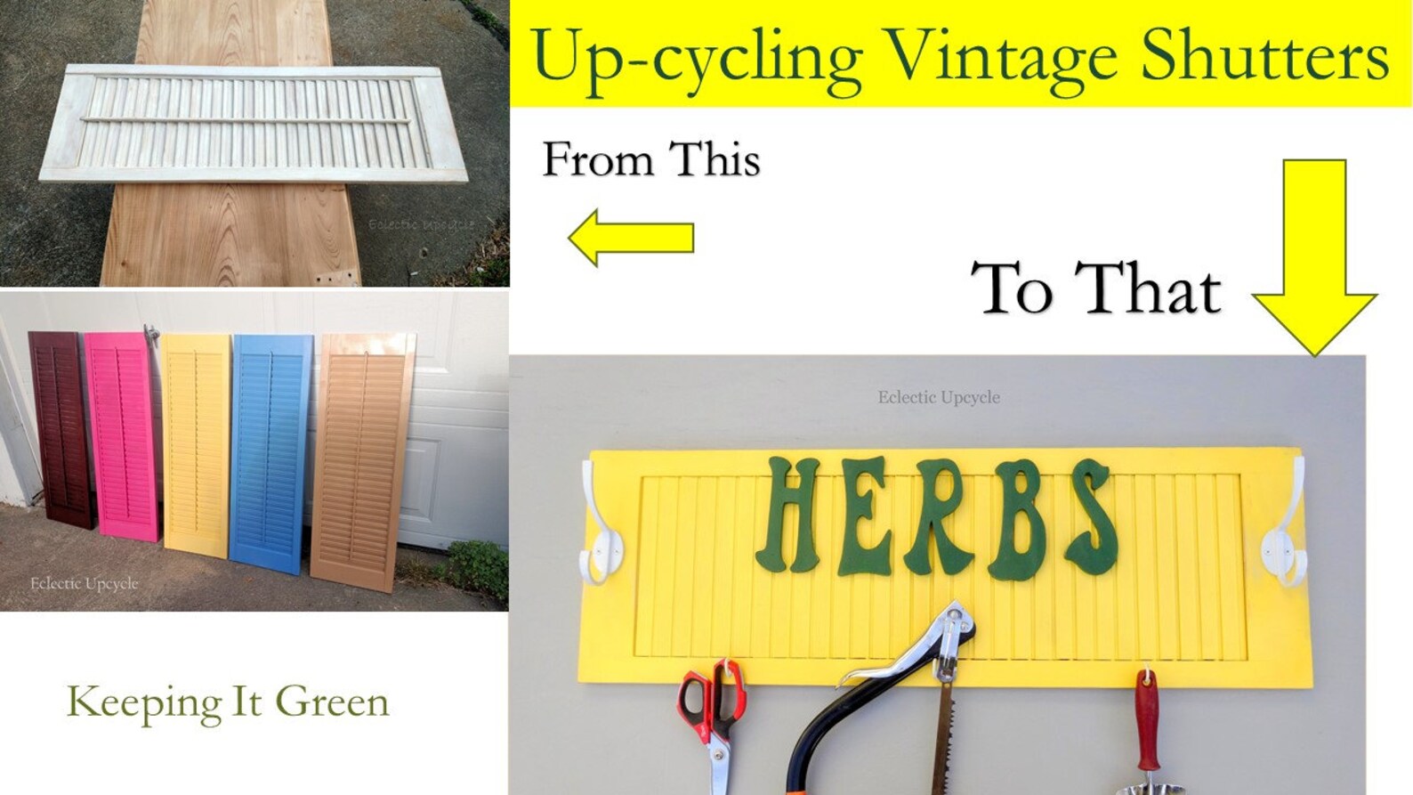 Up-cycled & Re-purposed Shutter Sign Garden Decor - Etsy