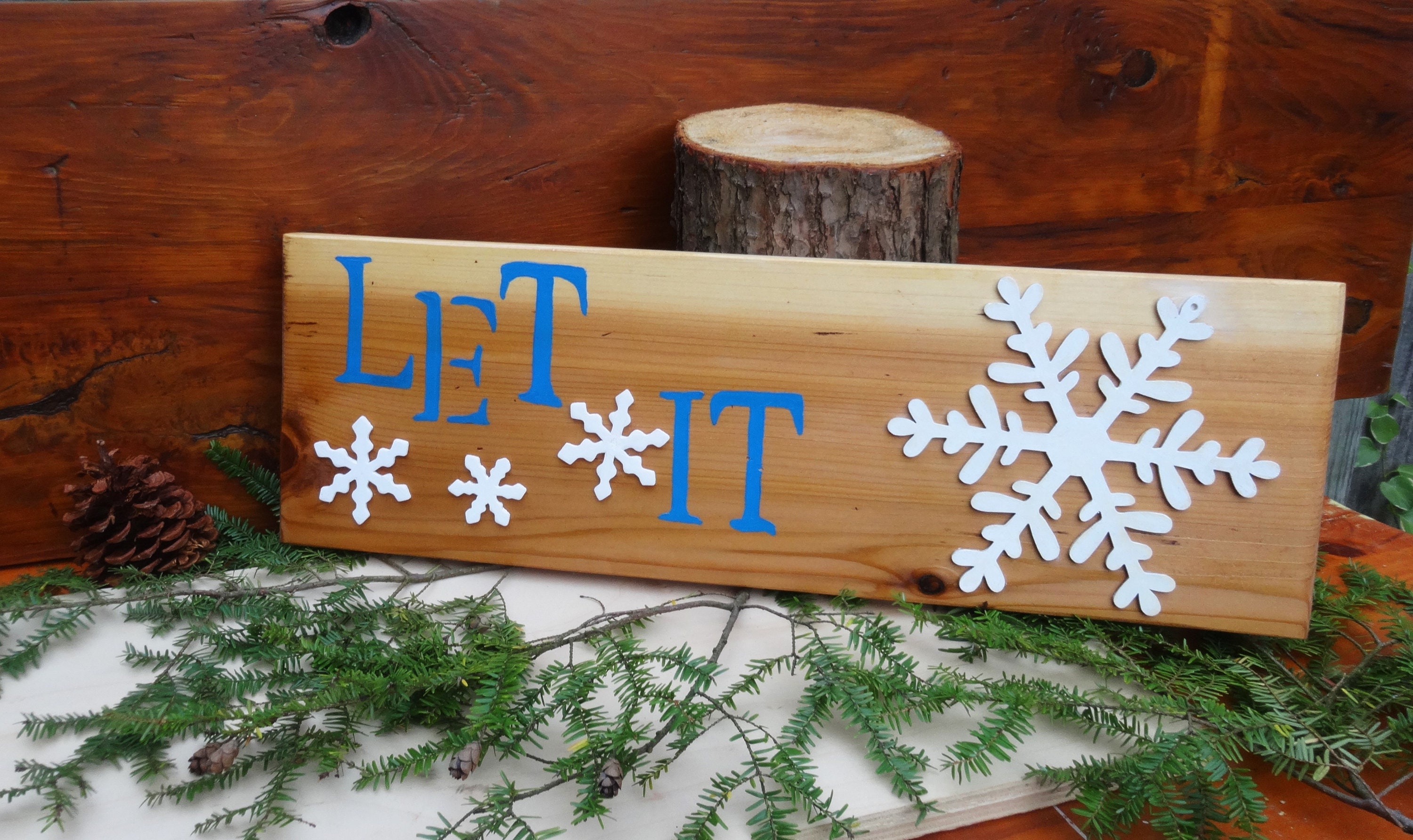 Let It Snow Sign Winter or Holiday Farmhouse Decor | Etsy