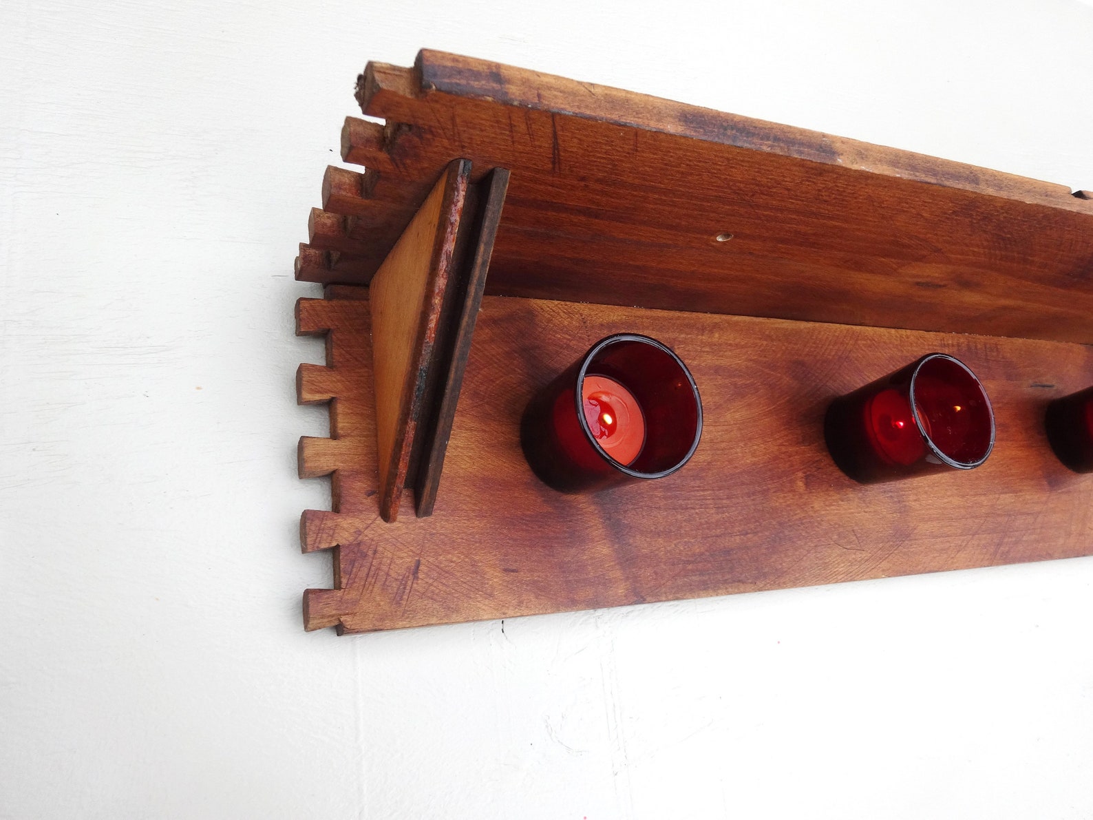 Beautiful Reclaimed Wood Shot Glass Display Shelf - Etsy