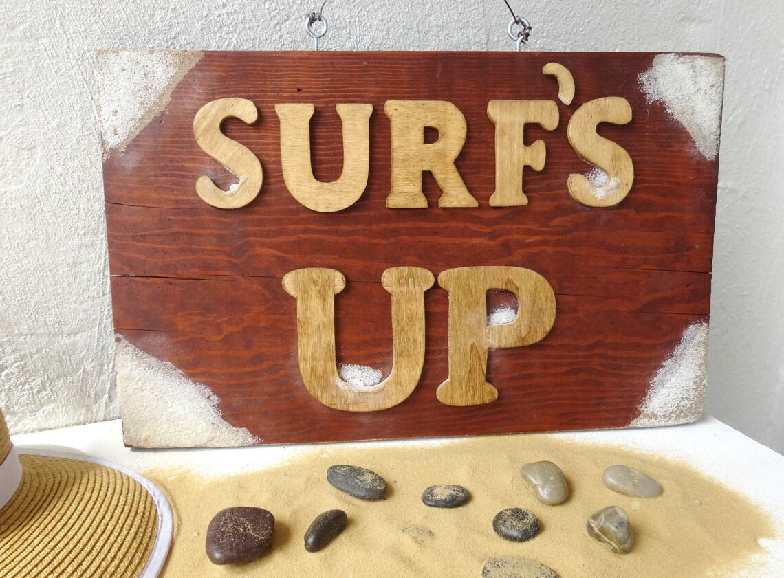 Surf's up Sign Made From Reclaimed Wood - Etsy