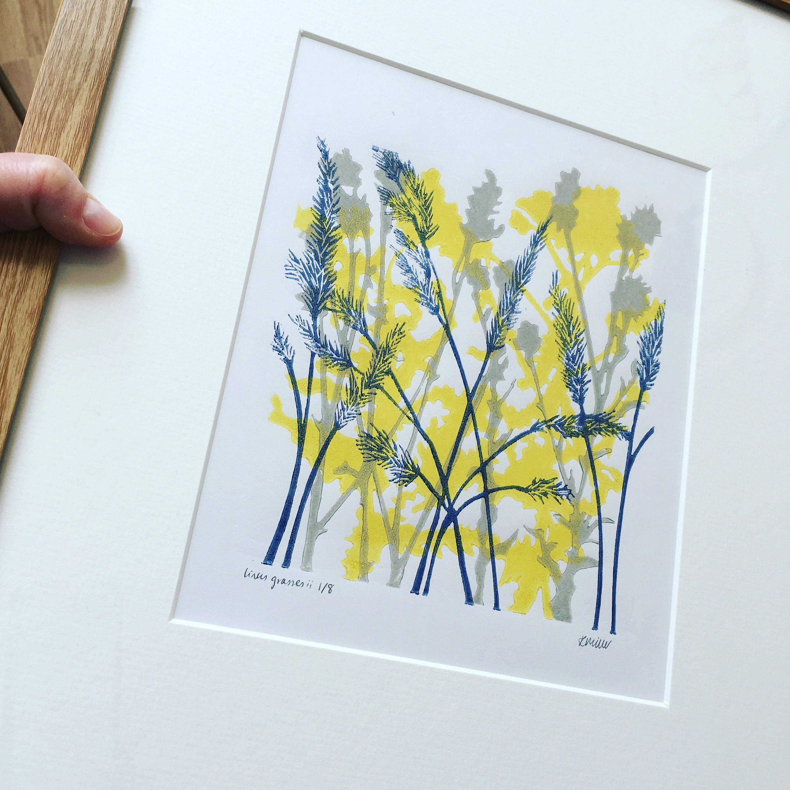 Grasses Print Original Linocut Print Botanical Print Wall - Etsy