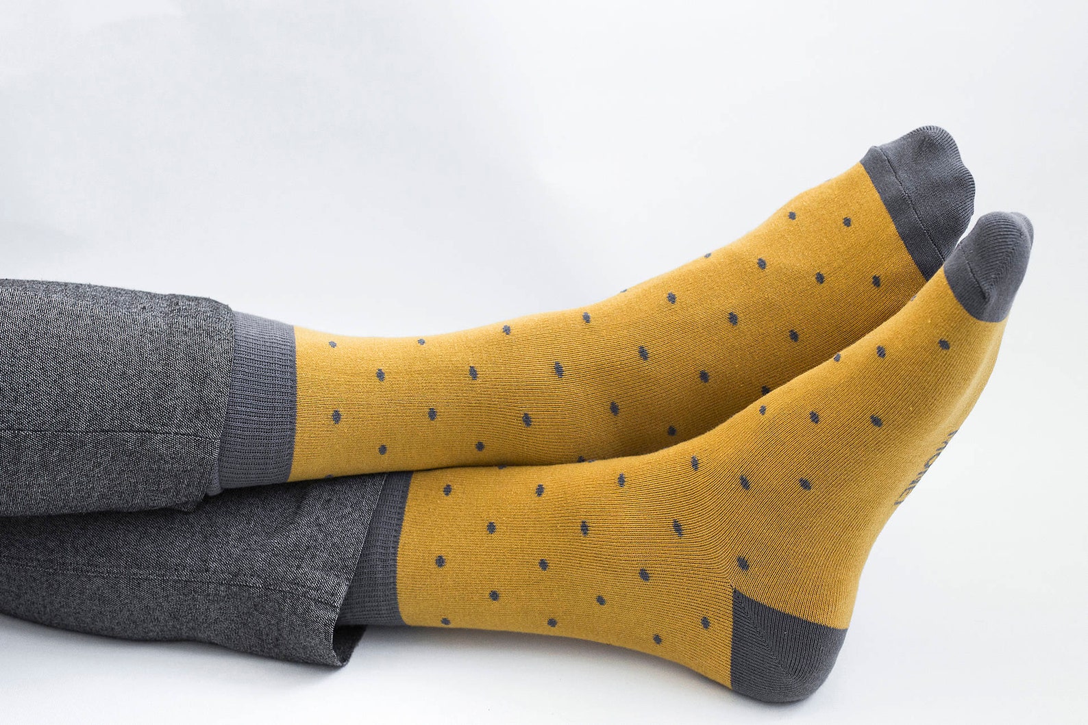 Men's Mustard Yellow Socks With Dots Crazy Cool Wedding - Etsy