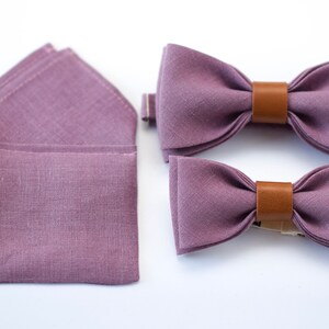 Lavender Purple Linen Bow Tie for Men, Lilac Bow Tie for Rustic Boho ...