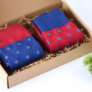 Socks Set in Gift Box, Gift Set for Men Him Husband Boyfriend Dad, Red ...