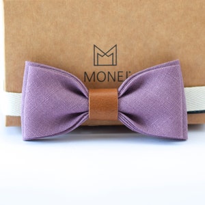Lavender Purple Linen Bow Tie for Men, Lilac Bow Tie for Rustic Boho ...