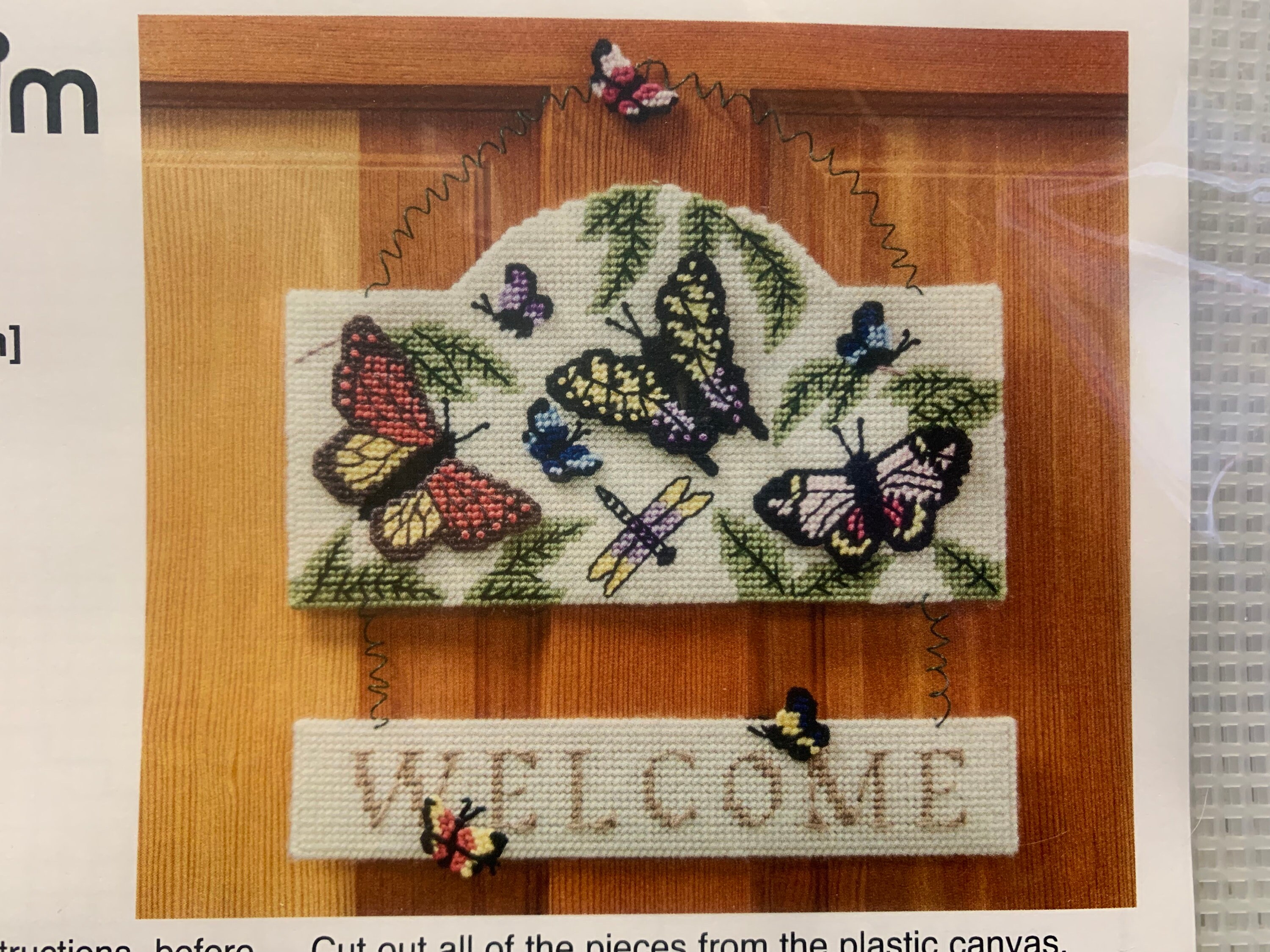 Mary Maxim Plastic Canvas Kit butterfly Welcome Wall Hanging - Etsy