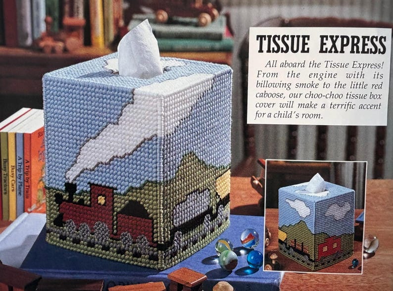 Plastic Canvas Pattern in 7 Count Tissue Train Express Boutique Tissue ...