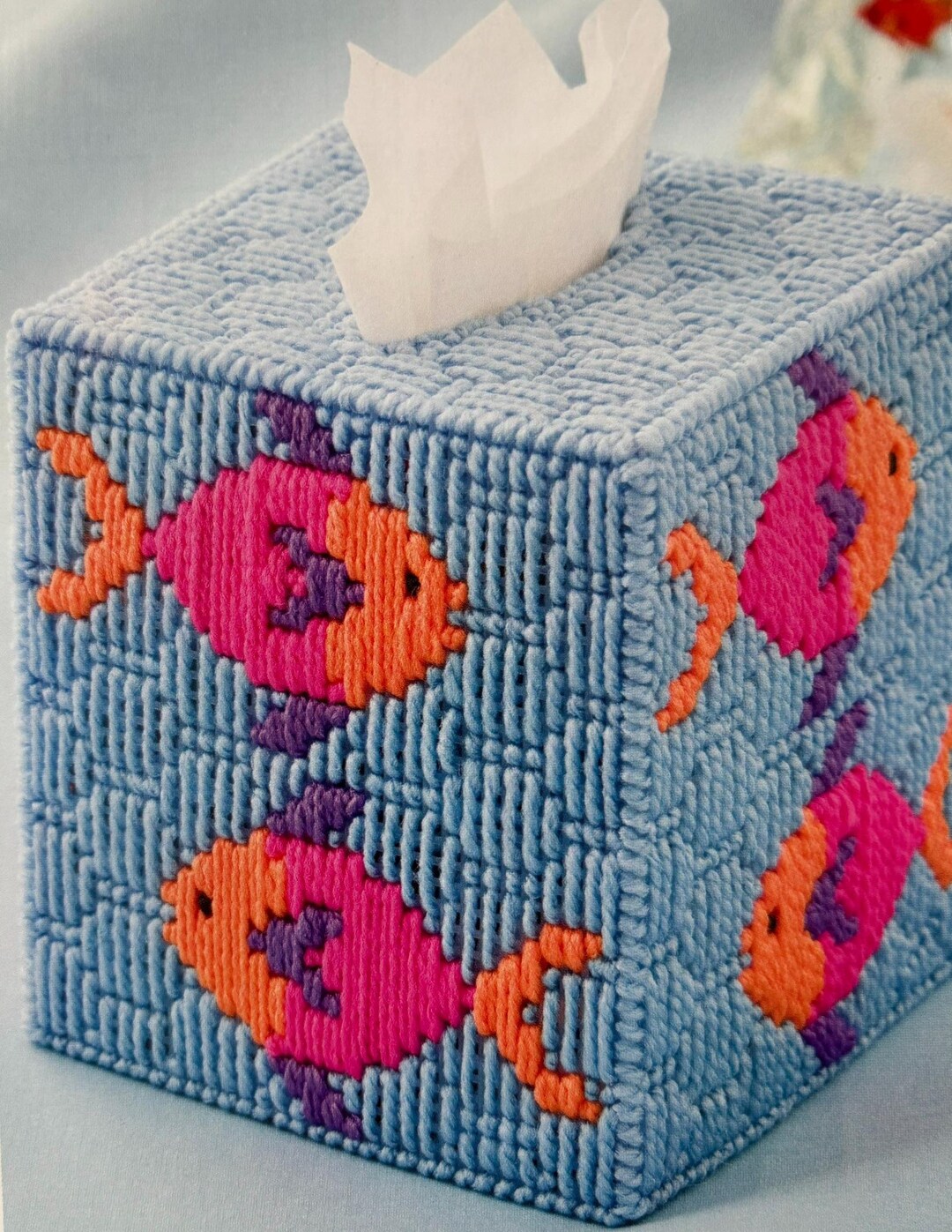 Plastic Canvas Pattern in 7 Count Cute Tropical Fish Boutique Tissue ...