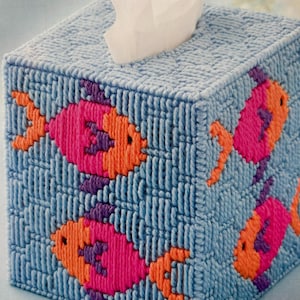 Plastic Canvas Pattern in 7 Count Cute Tropical Fish Boutique Tissue ...
