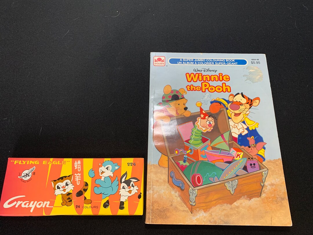 Vintage Unused Golden Winnie the Pooh Coloring Book With Crayons - Etsy
