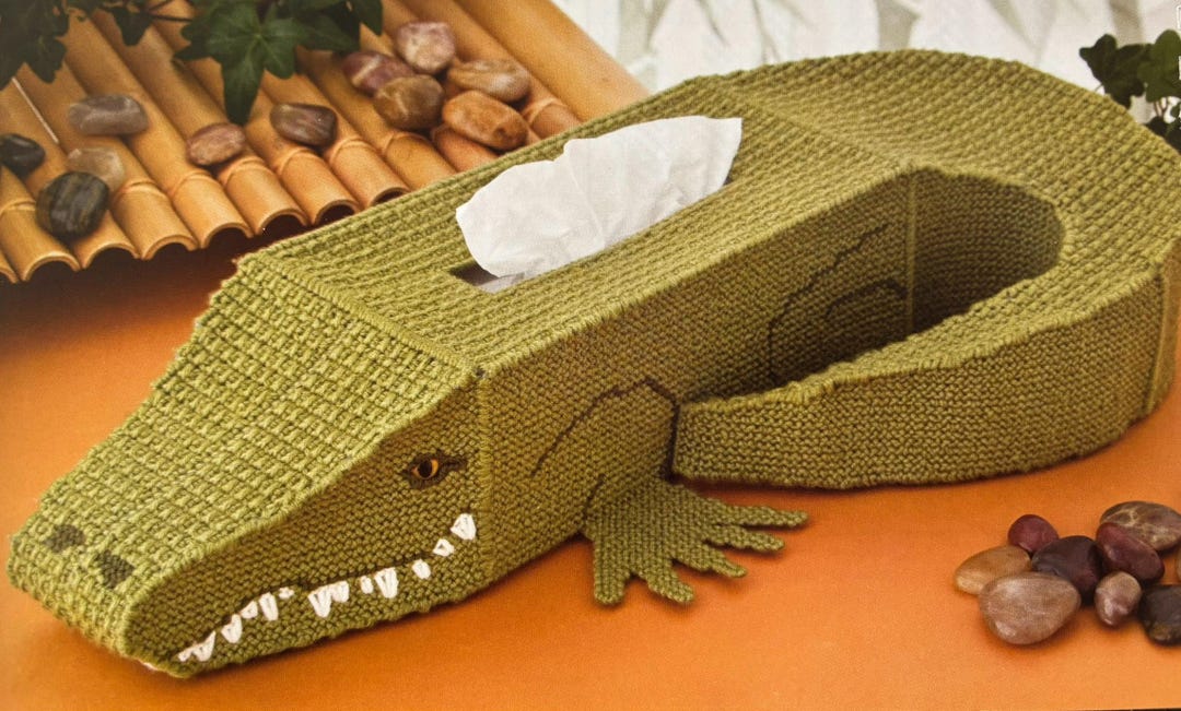 Plastic Canvas Pattern in 7 Count Neat Alligator Long Style Tissue ...