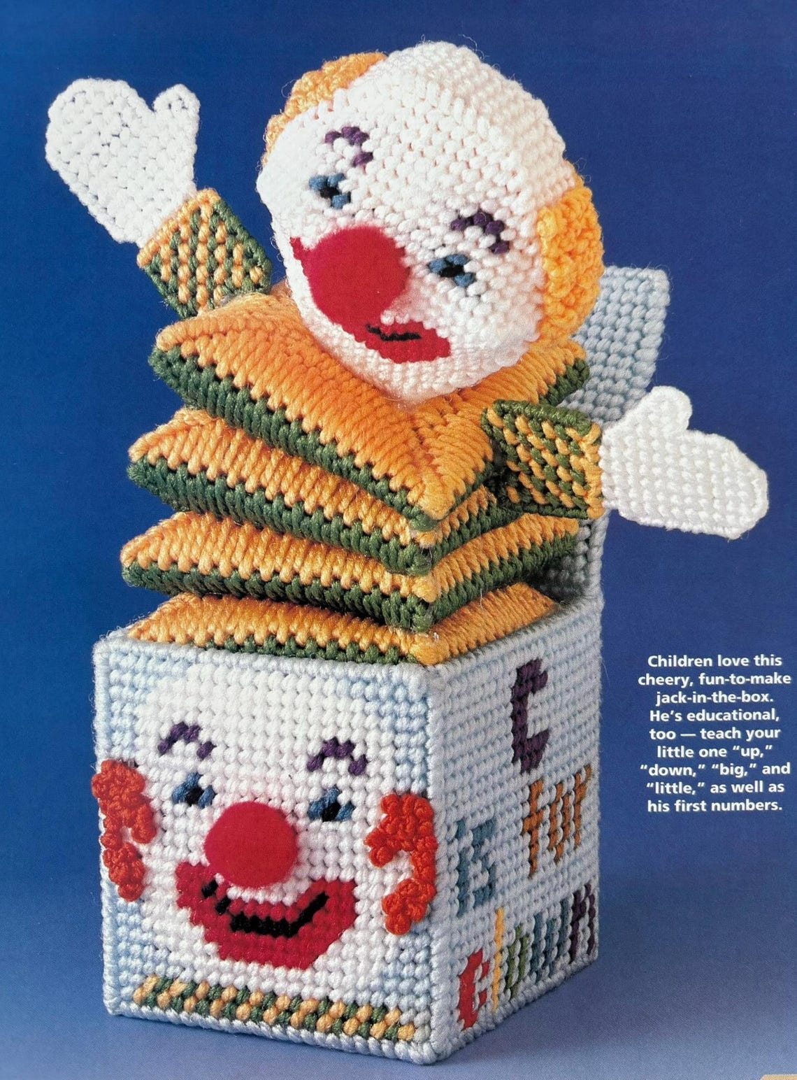 Plastic Canvas Pattern in 7 Count Cute Jolly Jack Letters Numbers UP ...