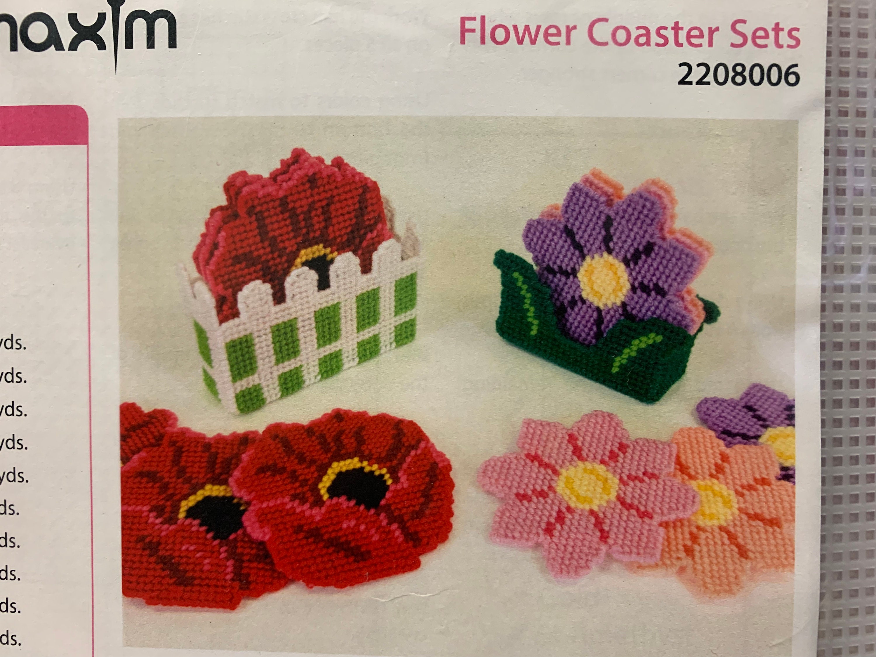Mary Maxim Plastic Canvas Kit "flower Coasters and Holders" - Etsy