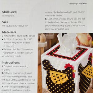 Plastic Canvas Pattern in 7 Count Polka Dot Chicken Boutique Tissue ...