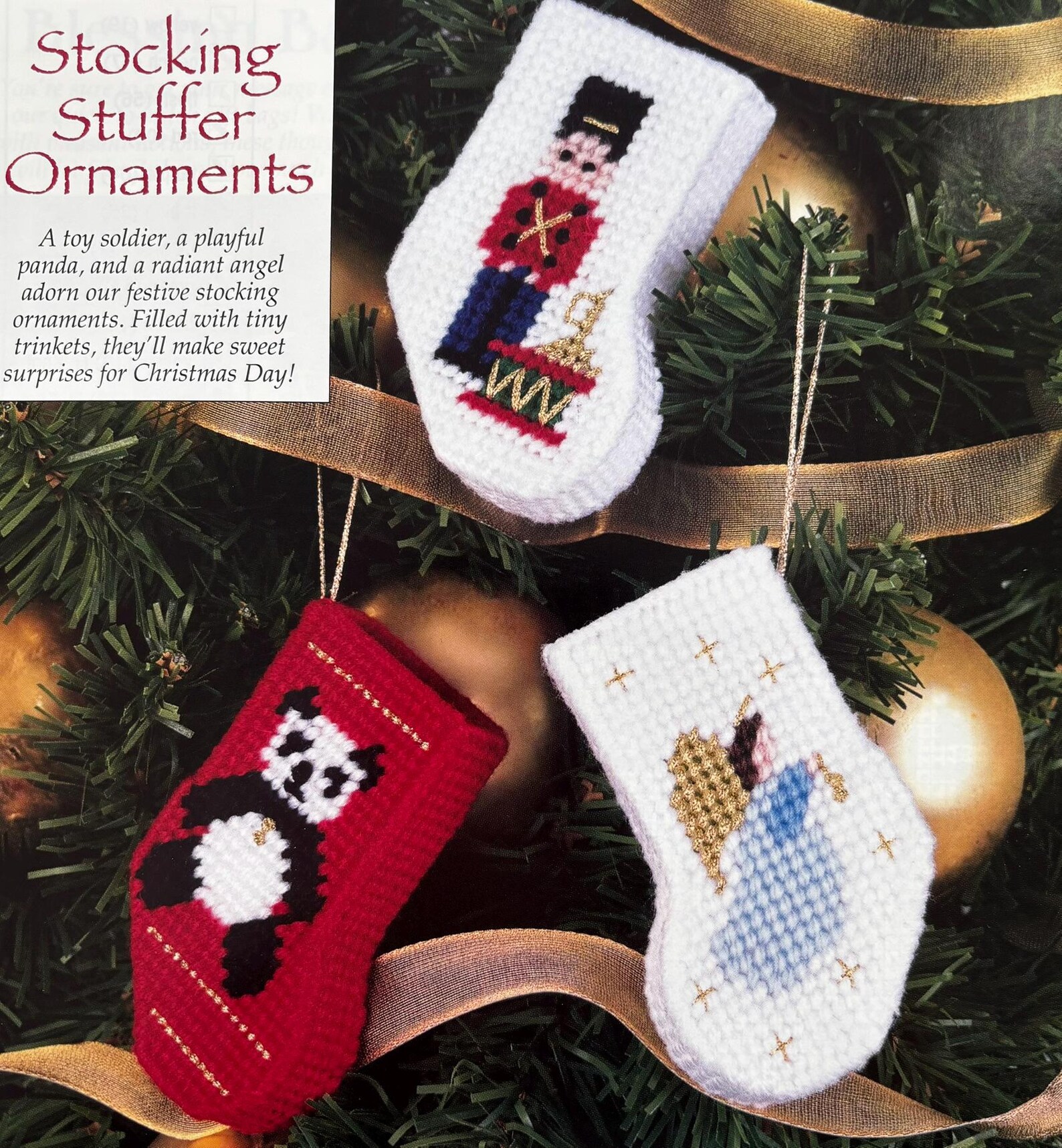 Plastic Canvas Pattern in 7 Count Stocking Stuffer Ornaments Winter ...