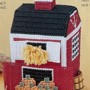 Plastic Canvas Pattern in 7 Count Country Barn Boutique Tissue Topper ...