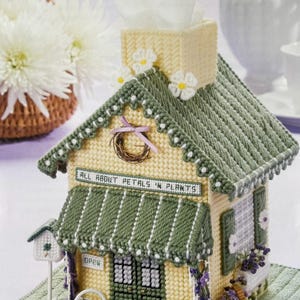 Plastic Canvas Pattern in 7 Count Pretty Flower Shop Boutique Tissue ...