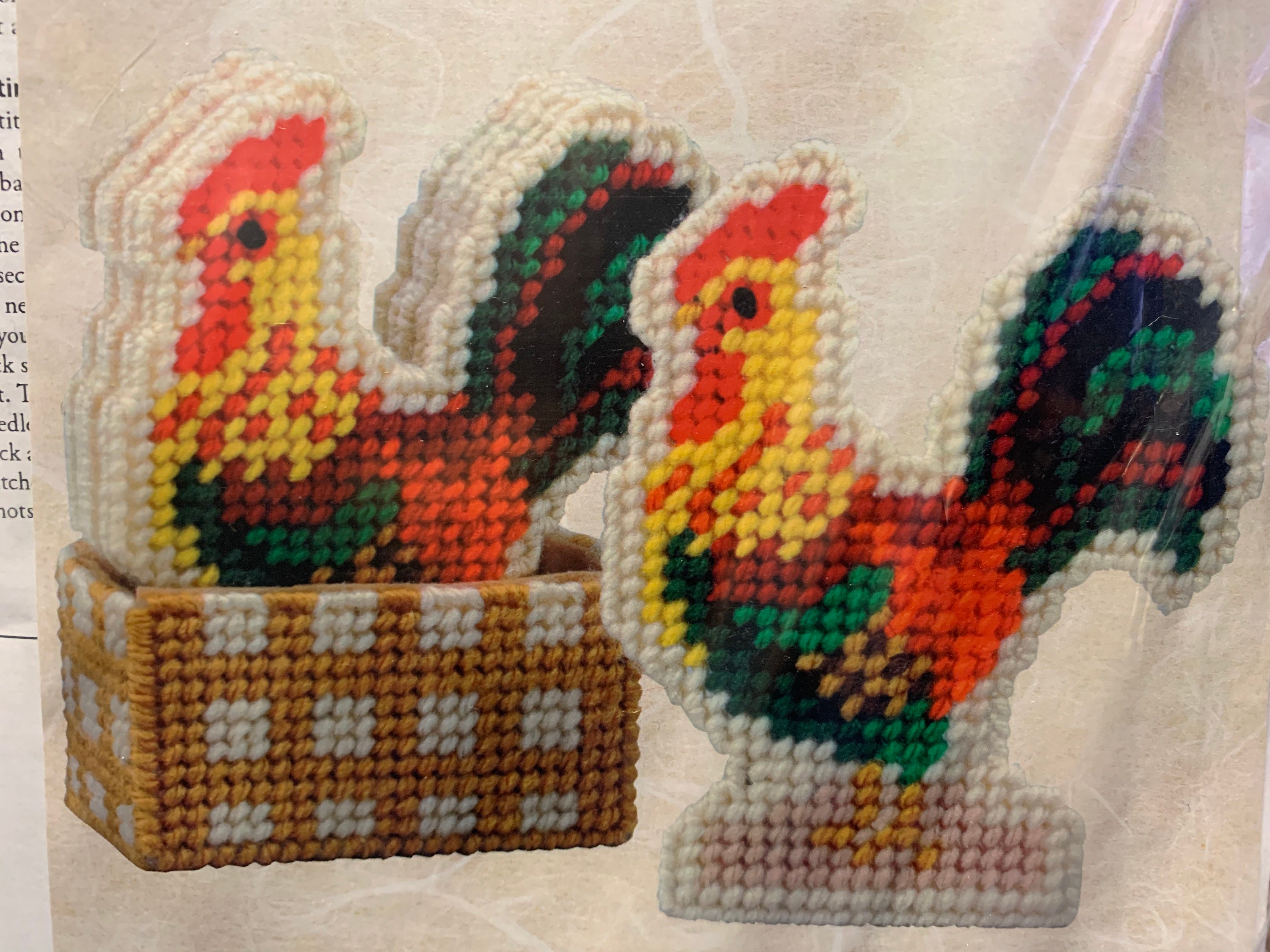 Craftways Plastic Canvas Kit rooster Coasters and - Etsy