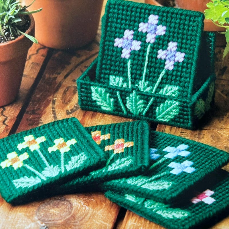 Plastic Canvas Flowers - Etsy