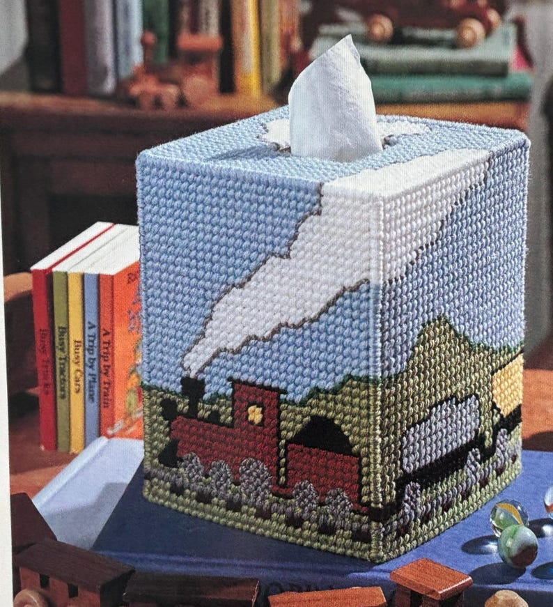 Plastic Canvas Pattern in 7 Count Tissue Train Express Boutique Tissue ...