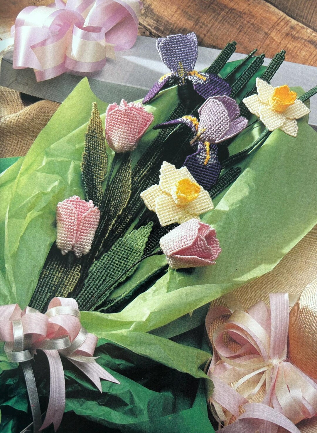 Plastic Canvas Pattern in 7 Count Beautiful Spring Flowers Spring ...