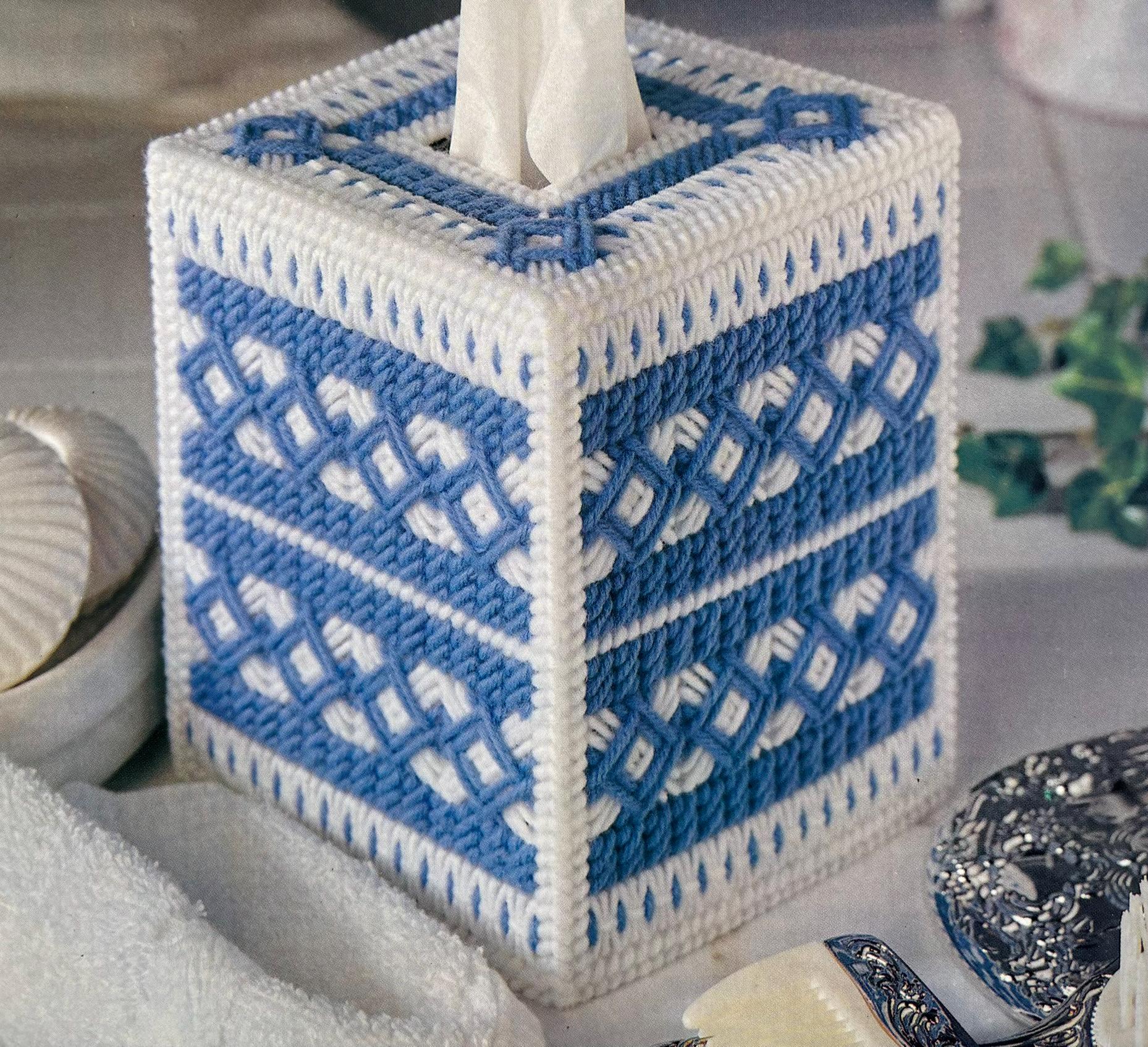 Plastic Canvas Pattern in 7 Count Pretty Eye Catching Boutique Tissue ...