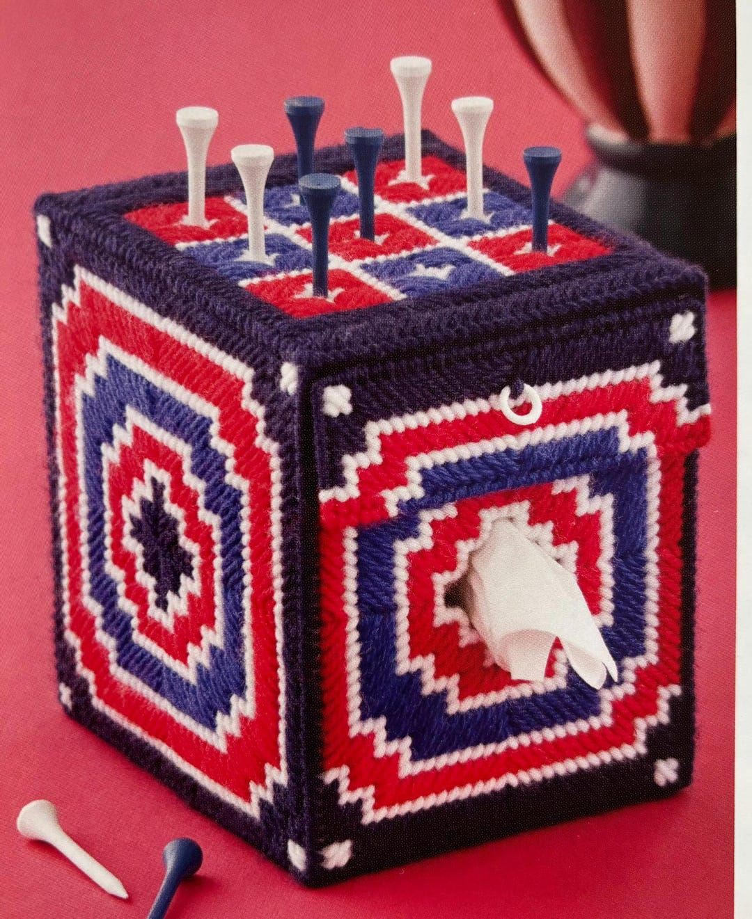 Plastic Canvas Pattern in 7 Count Game Time Boutique Tissue Topper ...