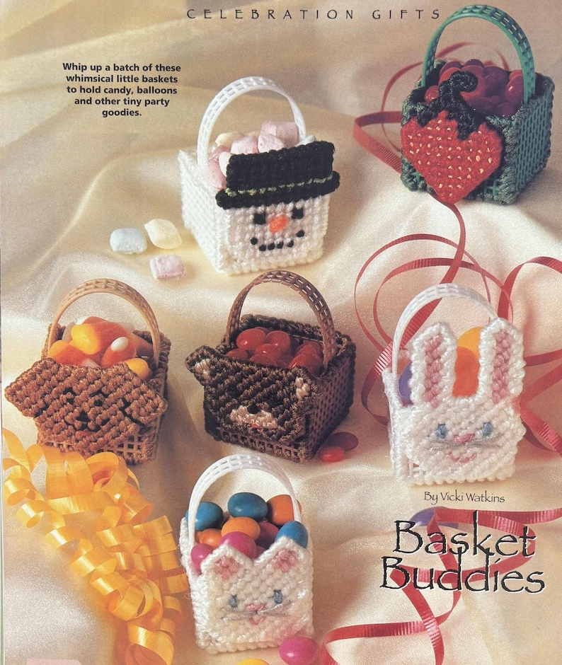 Plastic Canvas Pattern in 7 Count Mini Seasonal Basket Buddies Winter ...