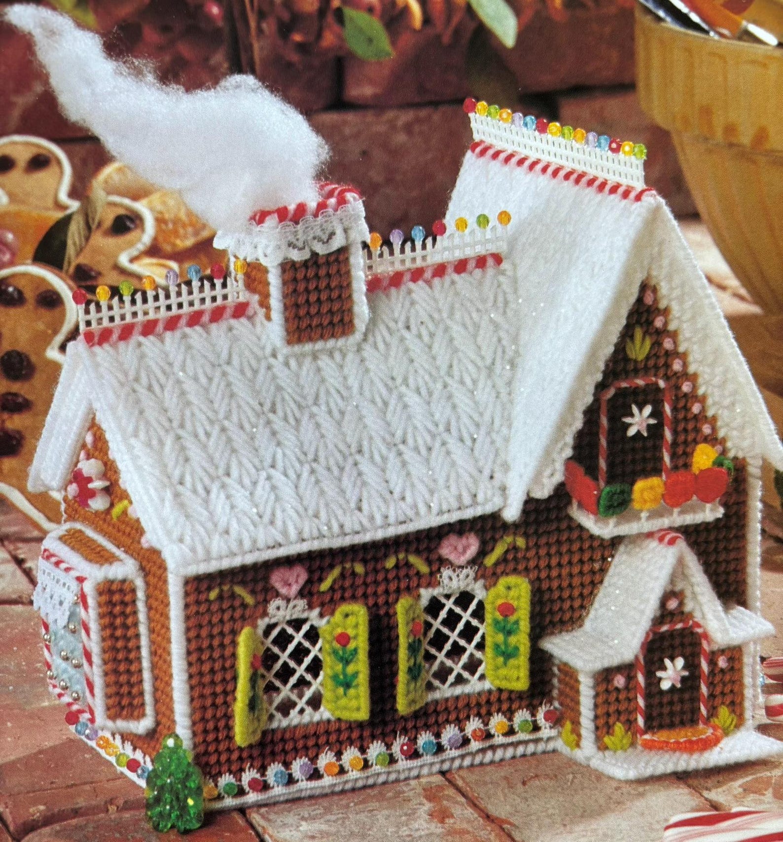 Plastic Canvas Pattern in 7 Count Gorgeous Gingerbread House Christmas ...
